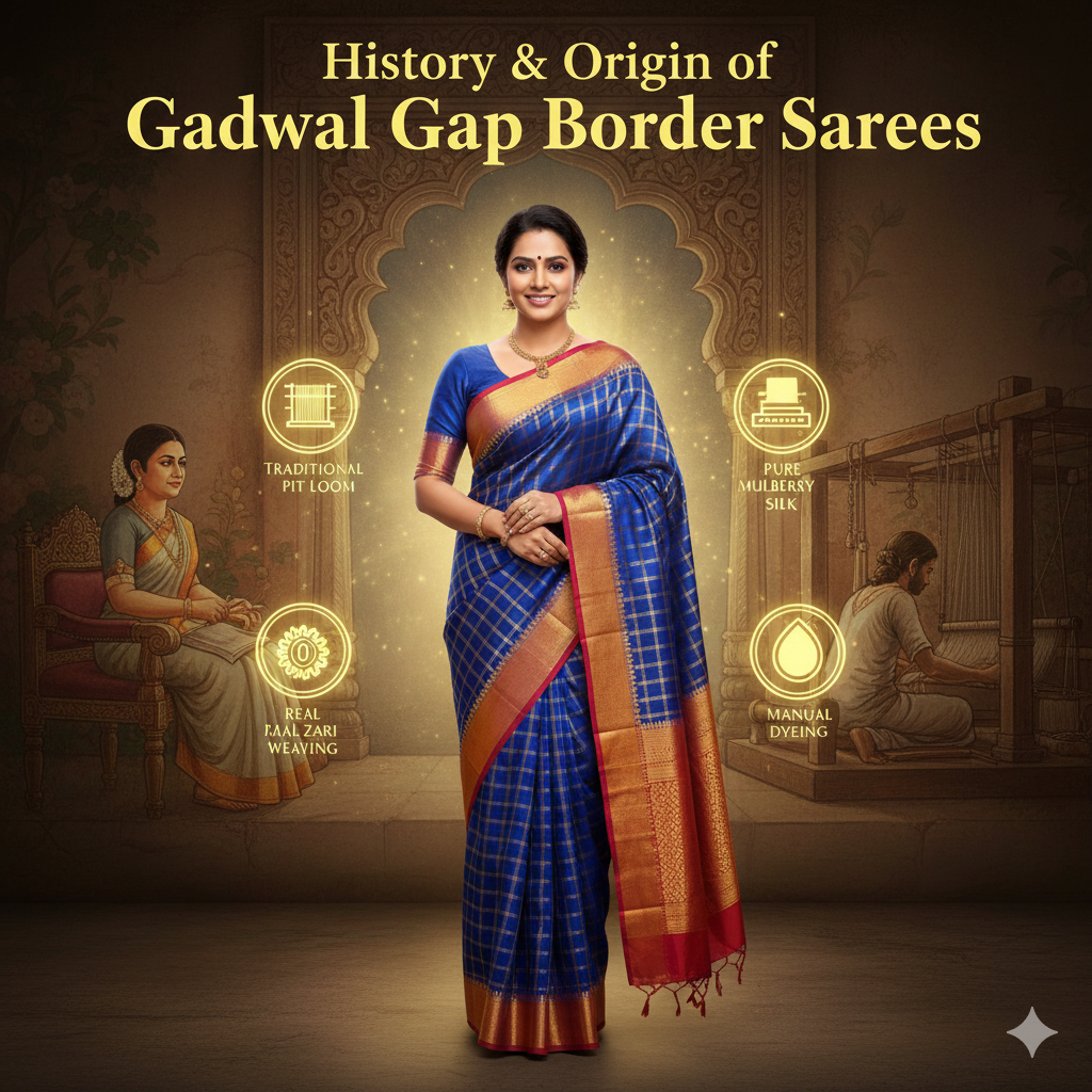 Gadwal Gap Border Checks Sarees – Latest Designs, Features & Price Gui ...